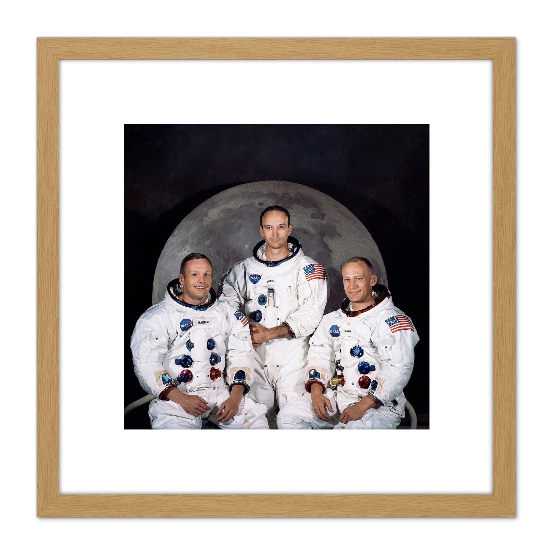 Space NASA Apollo 11 Crew Armstrong Collins Aldrin 8X8 Inch Square ...