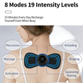 EMS Mini Massager Pad, 8 Modes 19 Intensities Portable Neck Back ...