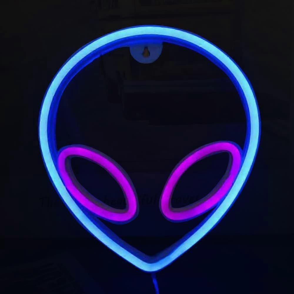 Alien Neon Lights for Wall Decor Battery/USB Operated Decorative Led ...