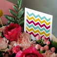 3drose, Turquoise, Tangerine and Pink Chevrons, 6 Greeting Cards with ...