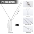 6Pcs 304 Stainless Steel Pendant Necklace Cable Chains Rectangle ...