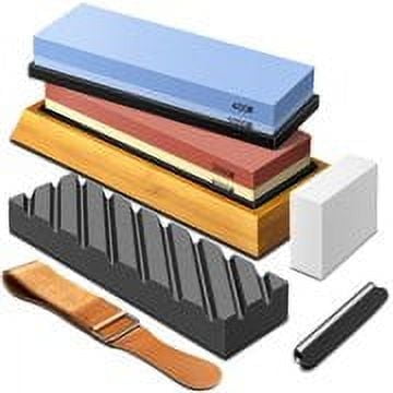 Knife Sharpening Stone Set 4 Side Grit 400/1000 3000/8000 Whetstone ...