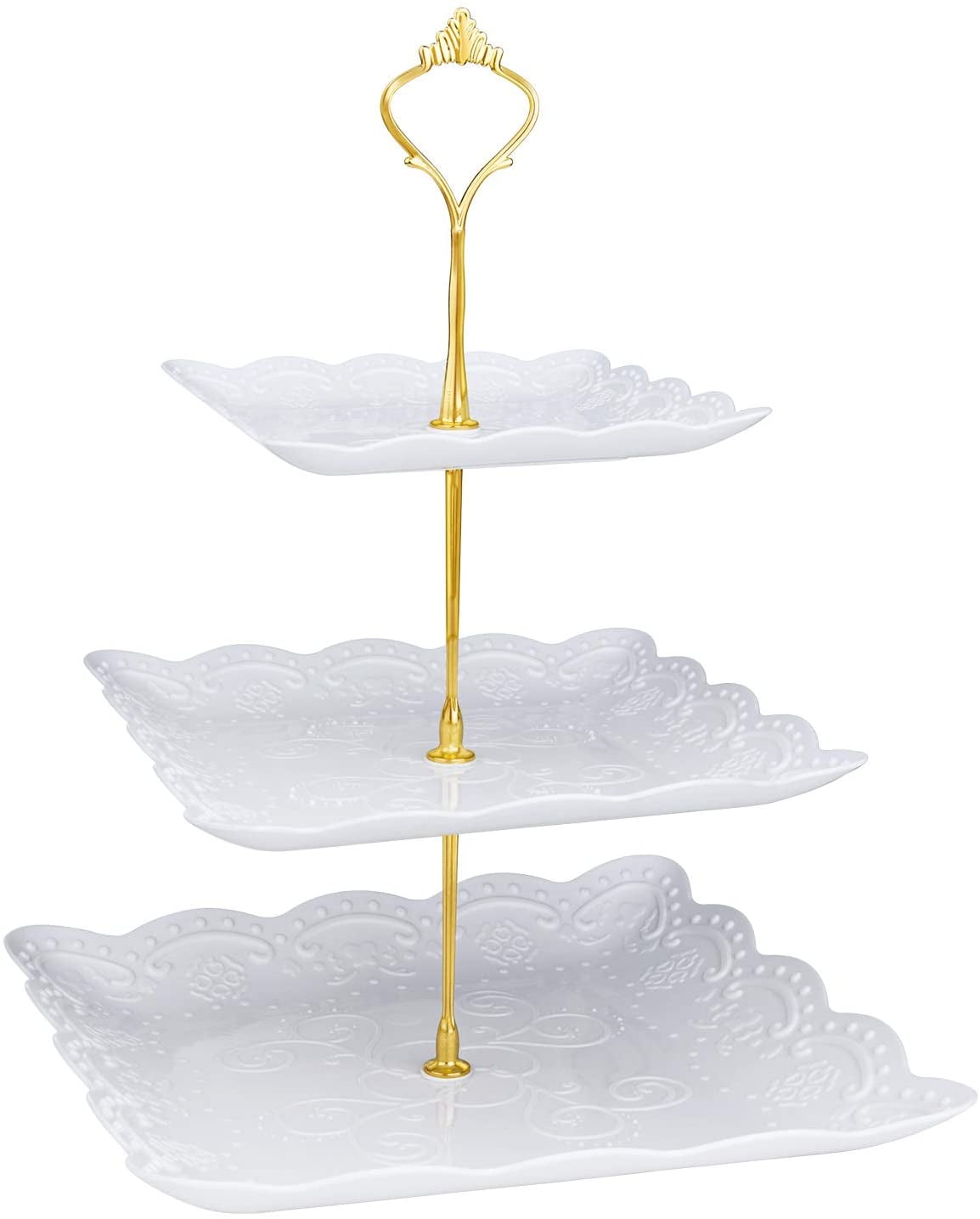 3-Tier Plates, White Fruit Plates 3-Tier Candybar Dessert Plates ...