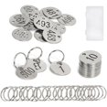 25mm 304 Stainless Steel Numbered Key ID Tags with Rings, Metal Num ...