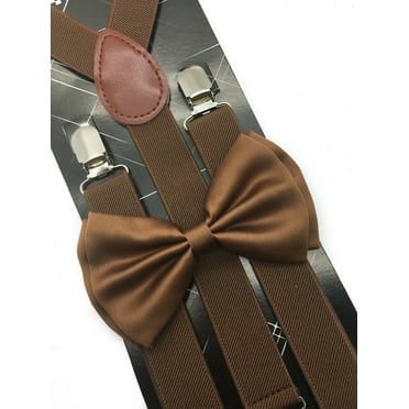 Purple Men's Suspenders and Bow tie Set Pre-tied Adjustable Bowtie and ...