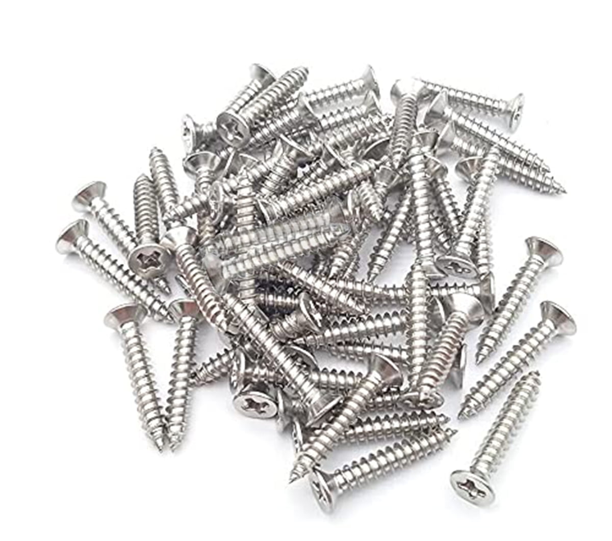 50Pcs M3x18mm Phillips Flat Head Self Tapping Wood Screws,304 Stainless ...