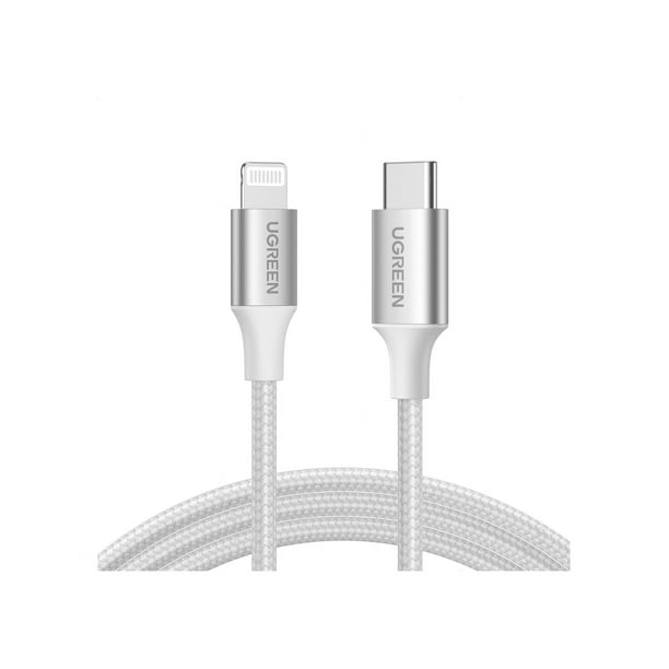 Cable USB C a Lightning Reforzado Ugreen 1m Certificado MFI Plateado | Bodega Aurrera en línea