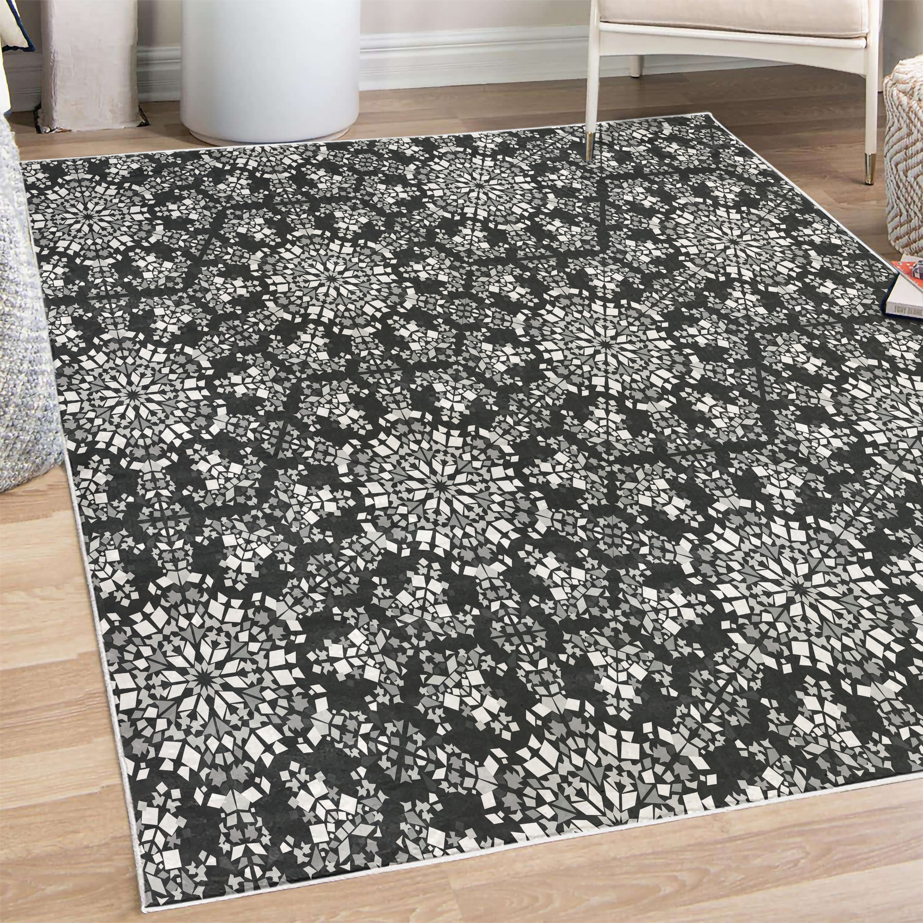 Mosaic Decorative Rug, Antique Roman Time Inspired Rock Design with ...