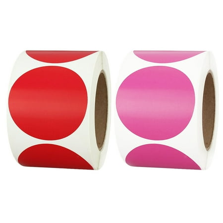 2 Roll 1000 PCS 1” Round Color Coding Circle Dot Sticker Labels on a ...