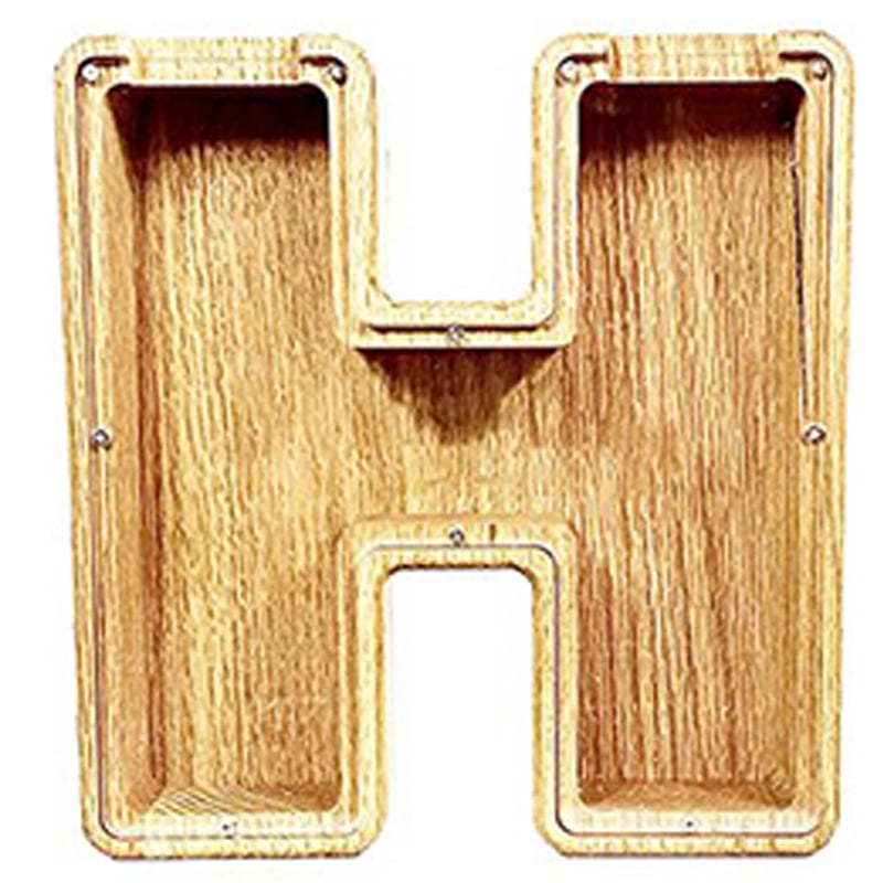 Wooden Monogram Piggy Bank Capital Letter Money Bank Initials Piggy ...