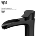 VIGO Matte Shell Sottile Glass Rectangular Vessel Bathroom Sink in Black with Niko Faucet and ...