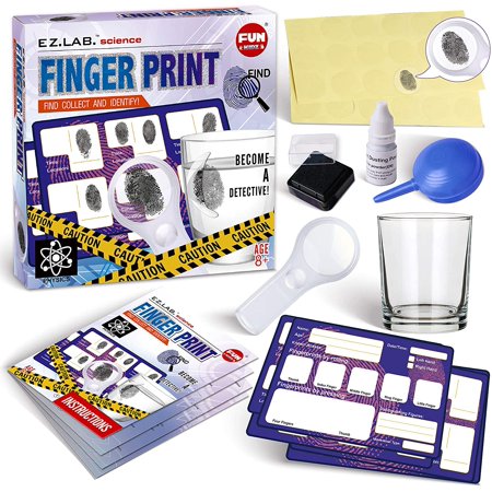 Spy Fingerprint Kit for Kids, FunKidz Detective Spy Kit Science ...