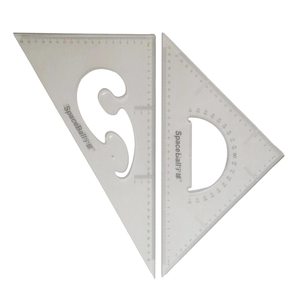2Pcs Geometry Triangle Ruler protractor Painting Architects Tools ...