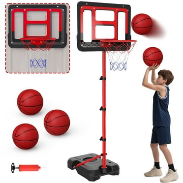 Ayieyill Kids Basketball Hoop Set Toy, Adjustable Height 2.8-5 FT ...