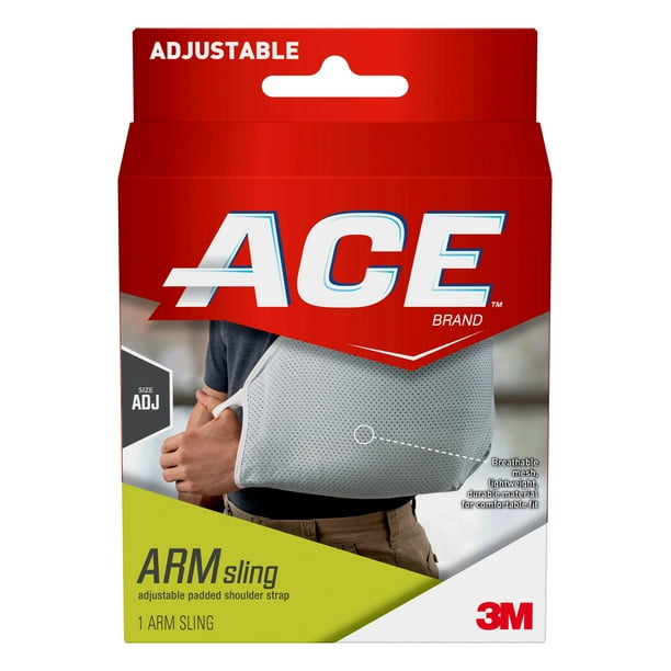 ACE Brand Arm Sling, Adjustable Padded Shoulder Strap, Gray - Walmart.com