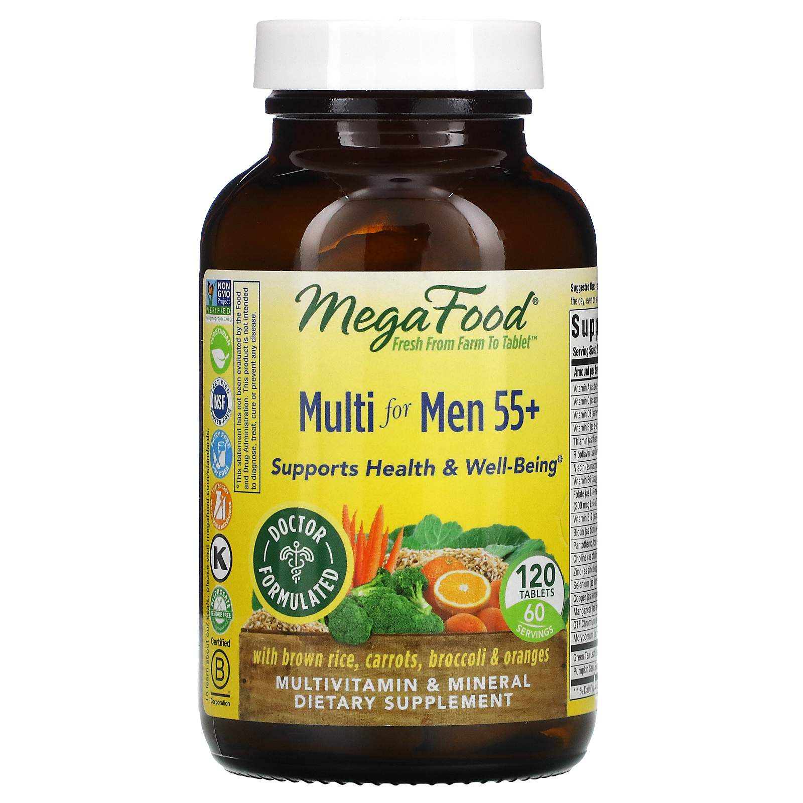 MegaFood - Multi for Men 55 Plus - 120 Tablets - Walmart.com - Walmart.com