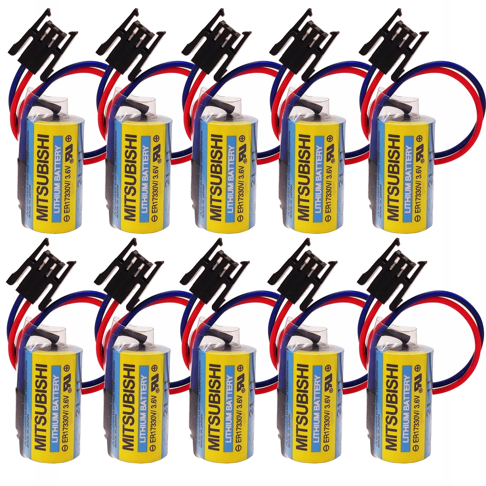 10 Pack A6BAT PLC Lithium Battery 3.6V for Mitsubishi Servo A6bat ER17330V FANUC CNC System ...