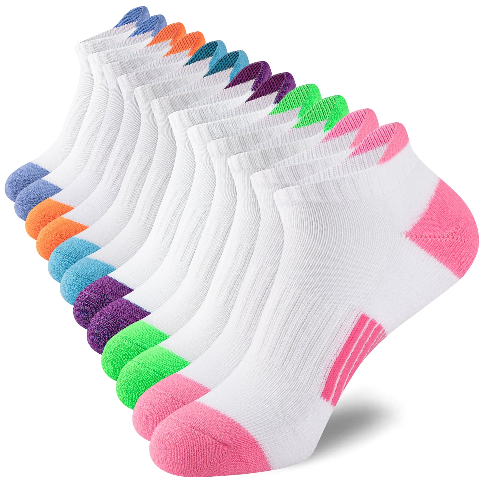 EALLCO Womens Ankle Socks Low Cut Socks Cushioned Athletic Running ...