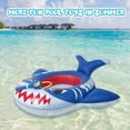 HEQUSIGNS Kids Pool Float with Water Gun, Inflatable Shark Ride-On ...