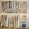 4 Tier Hanging Closet Organizer, Clothes Hanging Shelves with 5 S Hooks ...