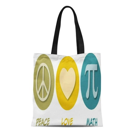 JSDART Canvas Tote Bag Mathematician Peace Love Math Teacher Major ...