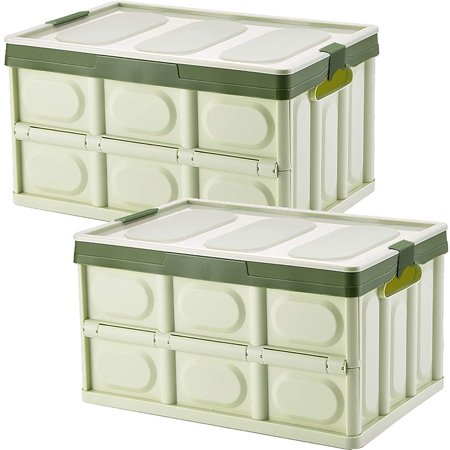 File Storage Boxes, Foldable Storage Bins with Lid 3 in 1 Set, Press ...