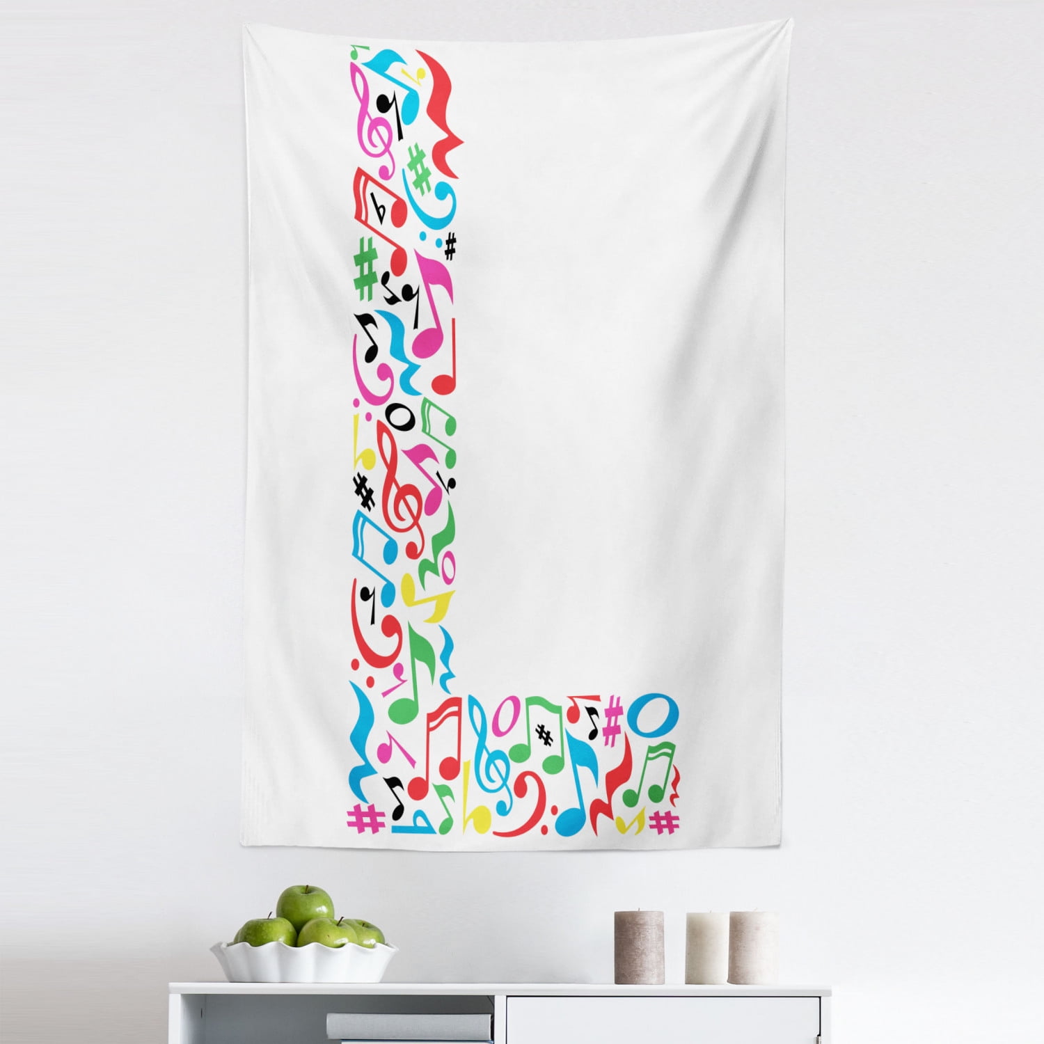Letter L Tapestry, Capital Sign a Musical Inspiration Design Vibrant ...