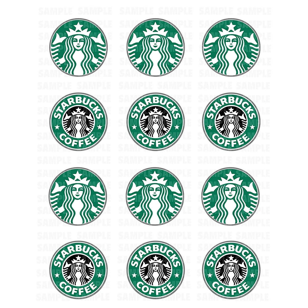 Starbucks Coffee Edible Cupcake Toppers (12 Images) - Walmart.com ...