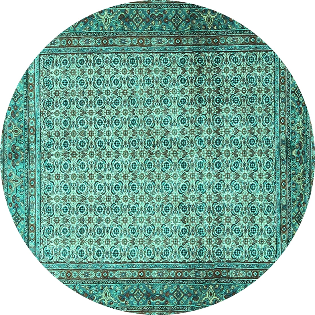 Ahgly Company Indoor Round Persian Turquoise Blue Traditional Area Rugs ...