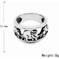 Men's Stainless Steel Vintage Cute Cut Out Animal Tribal Elephant Head ...