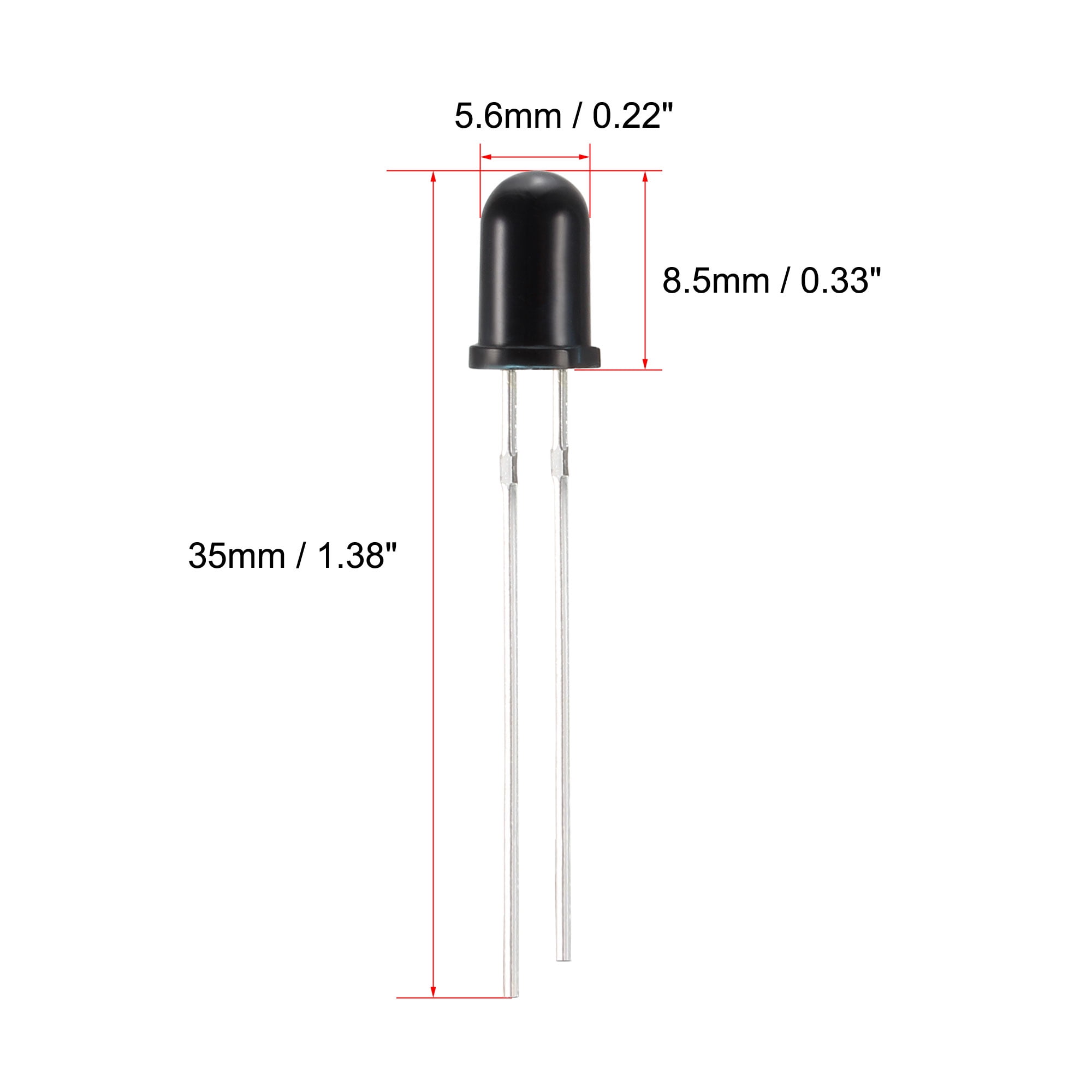 Buy 10 Pack 5mm 940nm Infrared Receiver Diode DC 1.2V LED IR Receiver Light Emitting Diodes ...