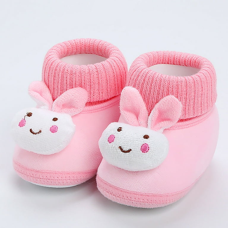 Baby Shoe Socks 3 6 Months Cute Rabbit Baby Soft Sole Walking Shoes Winter Plush and Thick Cotton Shoes Girls Shoes Size 2.5 Big Girls Baby Sock Shoes 12 18 Months Toddler Boys Sneakers