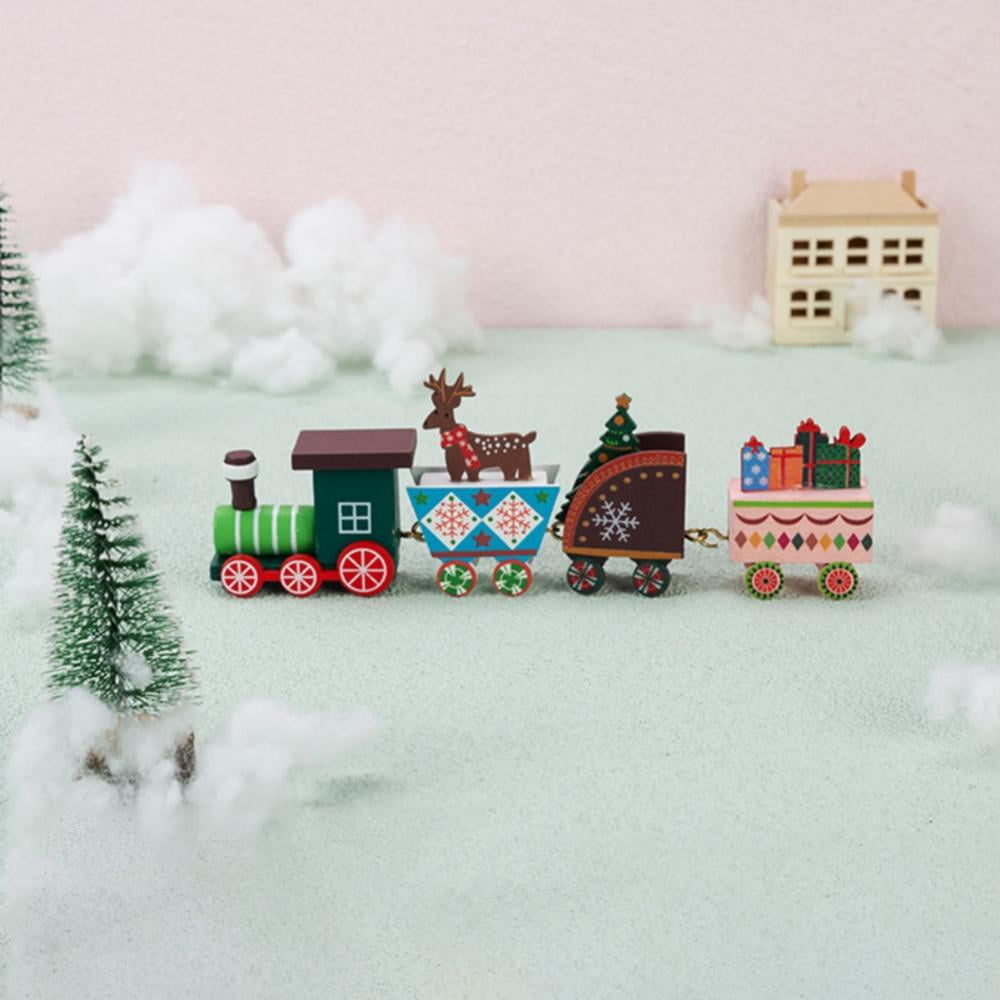 Christmas Train Painted Wooden Christmas Decoration Kid Gift Toys,Xmas ...