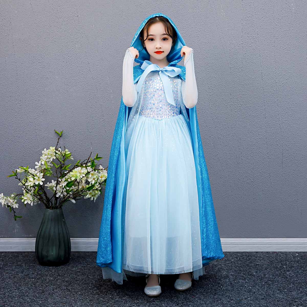 Princess Capes Colorful Sequins Cloak for Girls-Halloween Birthday ...