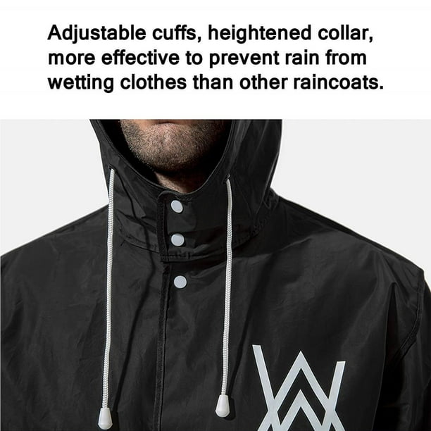 Men’s Raincoat with Hood and Snaps Rain Poncho EVA Rain Cape Rain ...