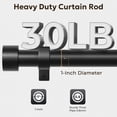 Adjustable Heavy Duty Curtain Rod 32 to 48 Inches Black Modern Window ...
