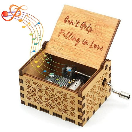 Wooden Music Box Hand Crank Music Boxes Antique Carved Music Box ...