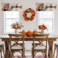 Curtain Valance for Windows, Halloween Pumpkin Lattice Black Cat ...