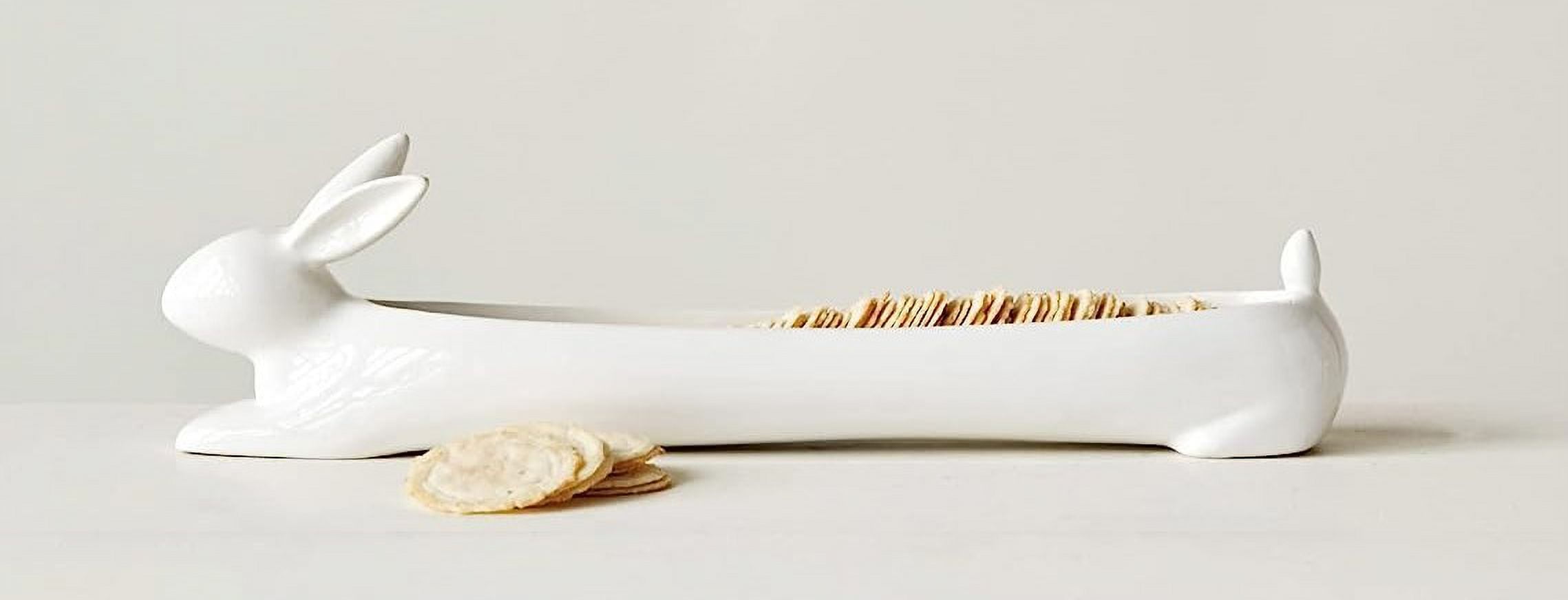 Bunny Rabbit White Ceramic Serving Platter Plate Cracker Dish Trays ...