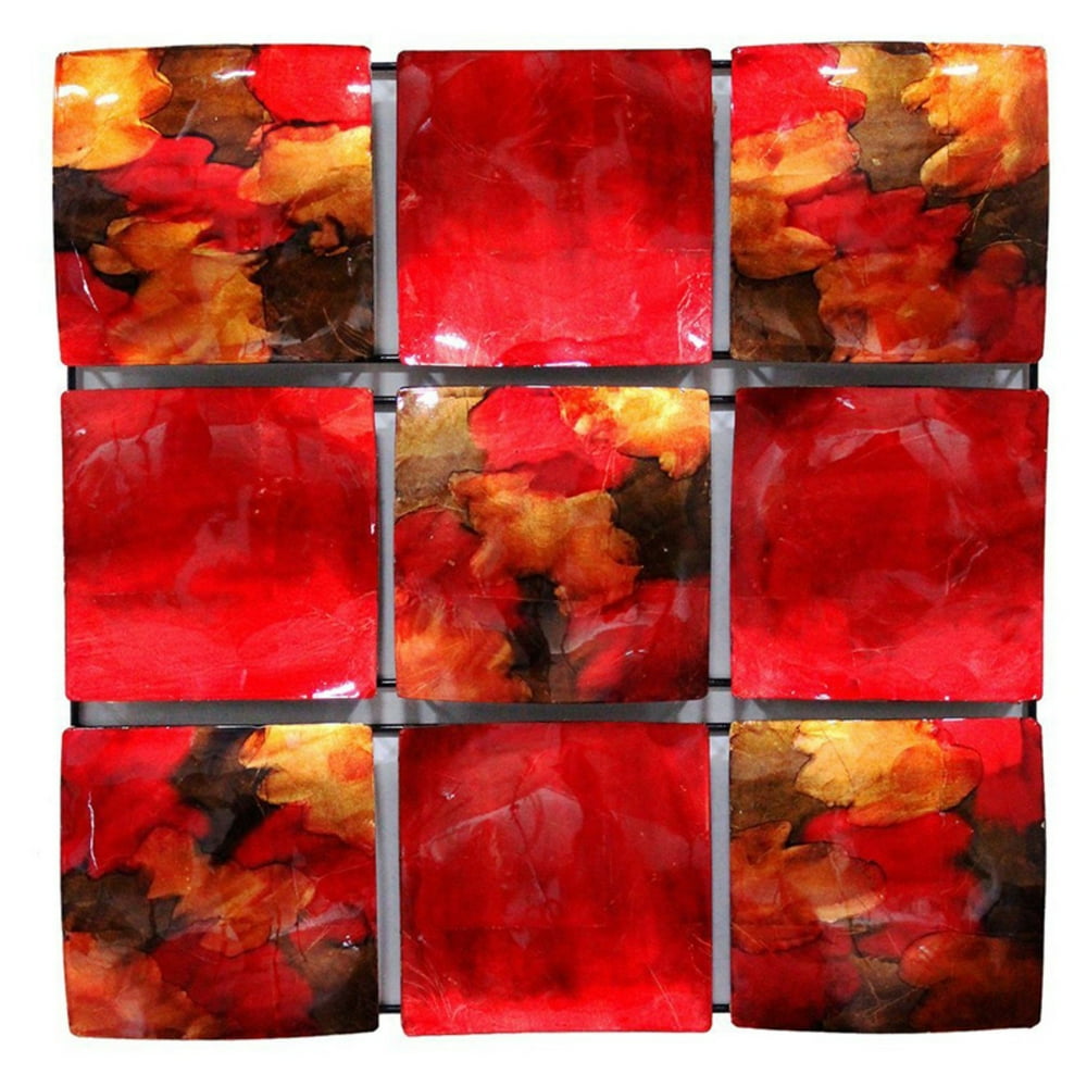 Heather Ann Creations 9 Solid Concave Square Panels Modern Metal ...