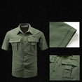 Betivan Men Quick-Dry Shirt Solid Color Lapel Button Closure Outdoor ...