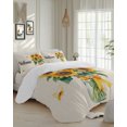 4 Piece Duvet Cover Set Twin, Summer Sunflower Daisy Butterfly Soft ...