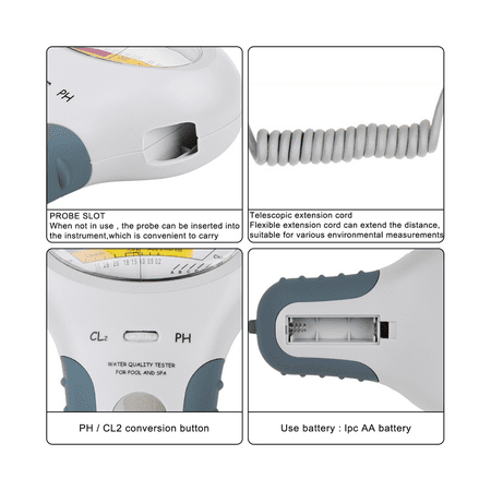 2 in 1 Water Quality Testing Device PC-102 PH Tester for Swimming Pool ...