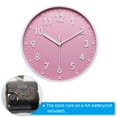 Uxcell 8 Inch Pink Wall Clock, Round Quartz Battery Operated with 3D ...