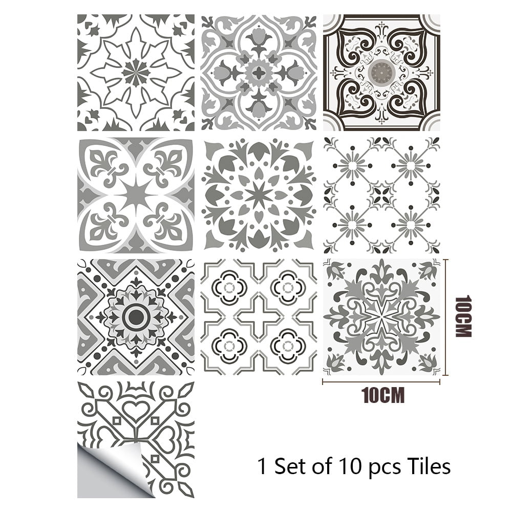 Tile Stickers Kitchen Adhesive Tile Transfers Sticker for Bathroom Peel ...