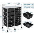 15 Drawer Rolling Storage Cart, Multipurpose Mobile Organizer with ...