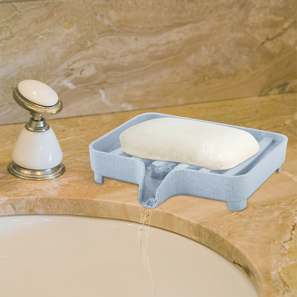 Tebru Soap Storage Box,Wheat Straw Soap Sponge Drainage Storage Box ...