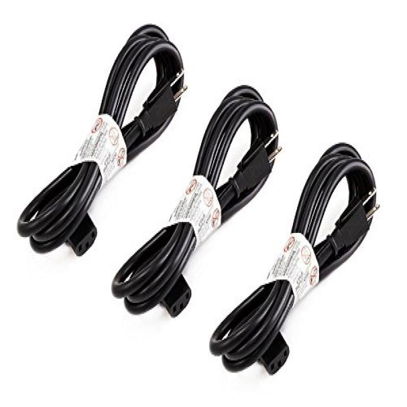C&E 3 PCS, 14AWG Right Angle Power Cord Cable w/ 3 Conductor PC Power ...