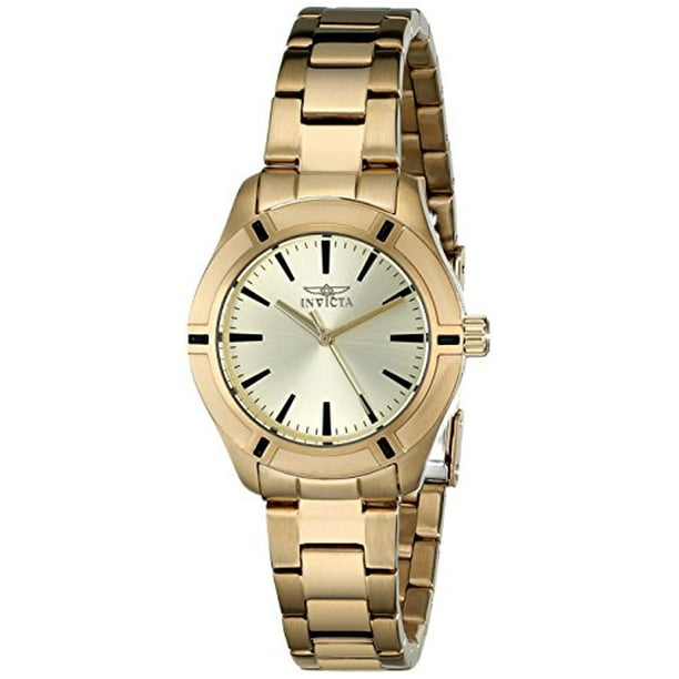 Invicta - Invicta Women's Pro Diver 18K Gold Plated Steel And Dial ...