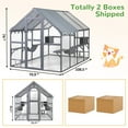 COZIWOW 108" Outdoor Large Cat Enclosure Wooden Cat Catio Outside Cat ...